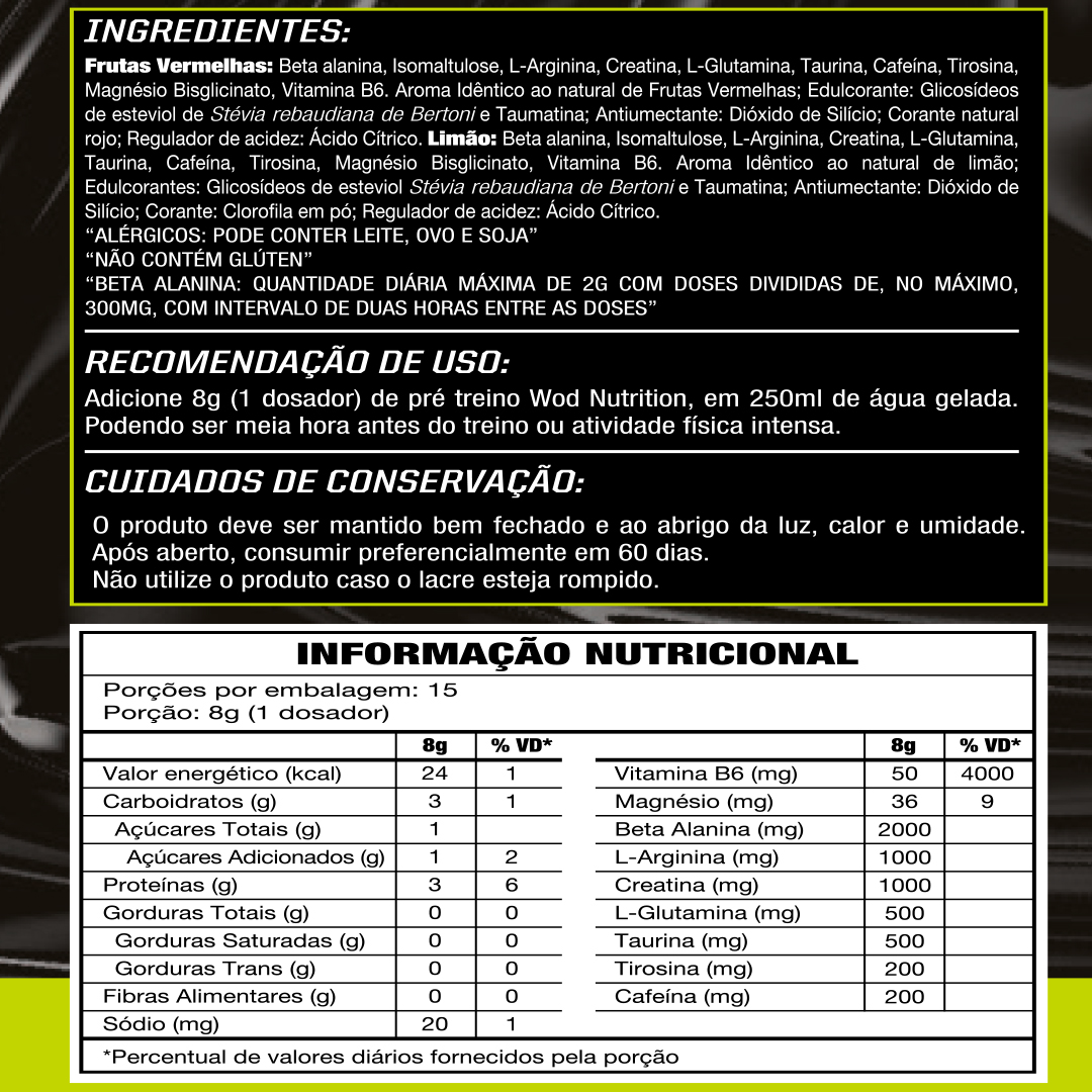 Black Wod Pré-Workout 300g – WOD NUTRITION - Wod Nutrition