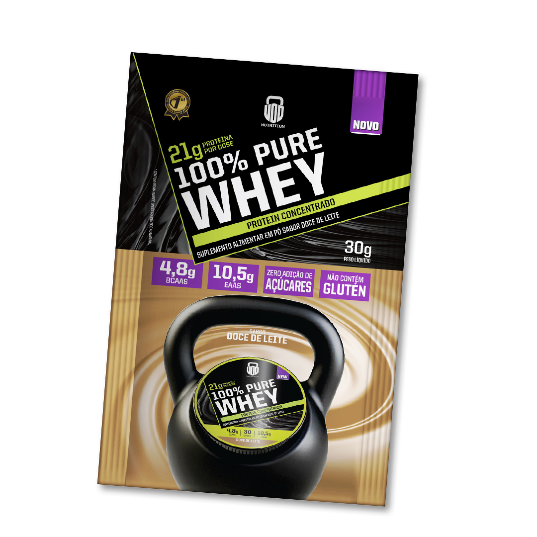 SachÊ Whey Protein Concentrado 100 Puro 30g Doce De Leite Wod